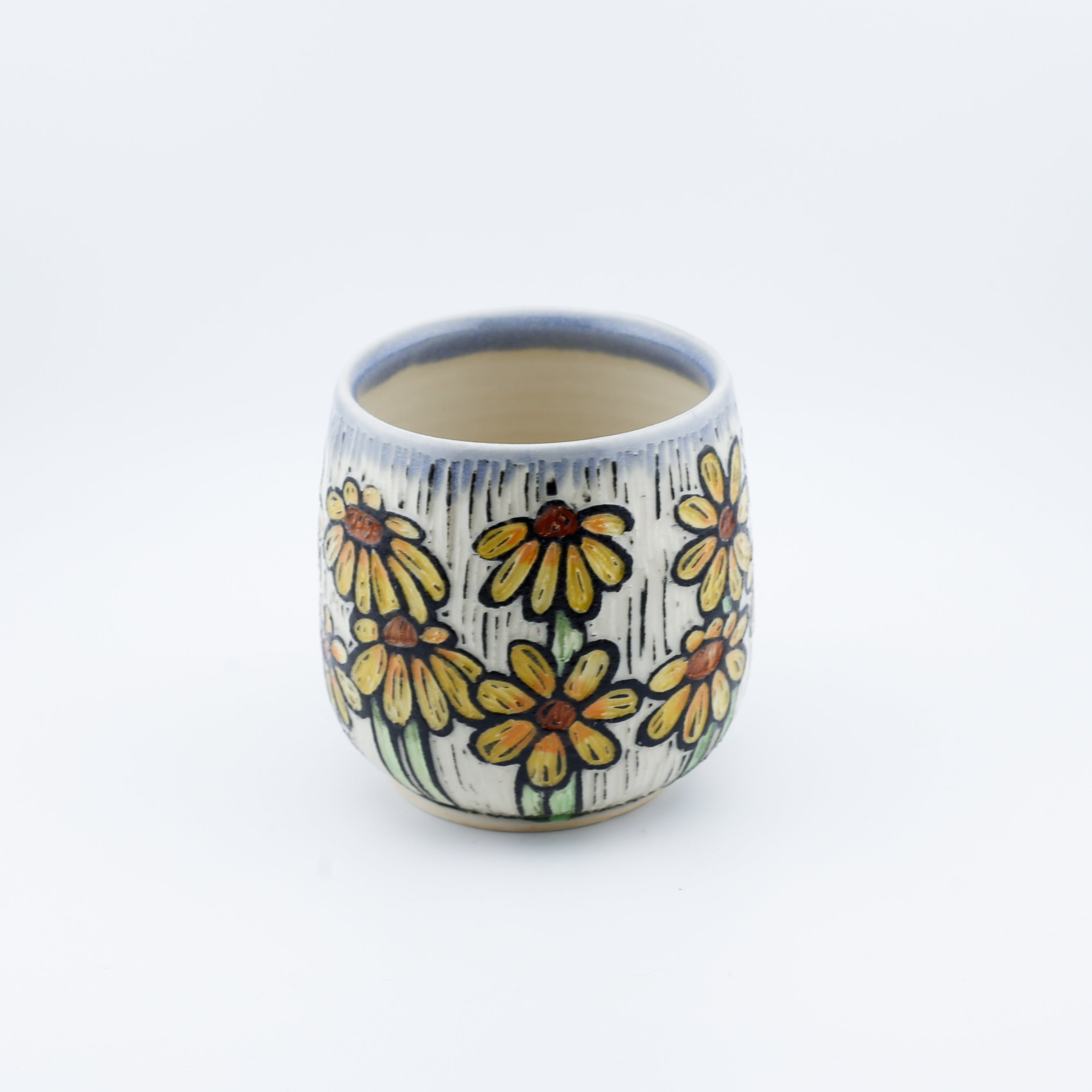 Tumbler, Short - Daisy, Light Blue – Alberta Craft Council